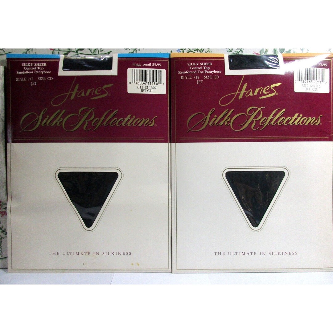 Lot of 2 Hanes Silk Reflections Size CD Control Top Silky Sheer Jet ...