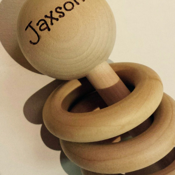 Wooden Baby Rattle - Etsy