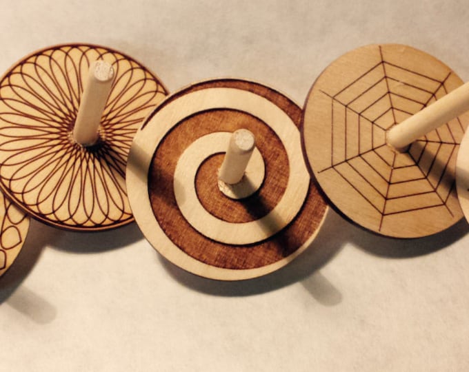 Spin Tops laser Engraved Set of 5 - Etsy