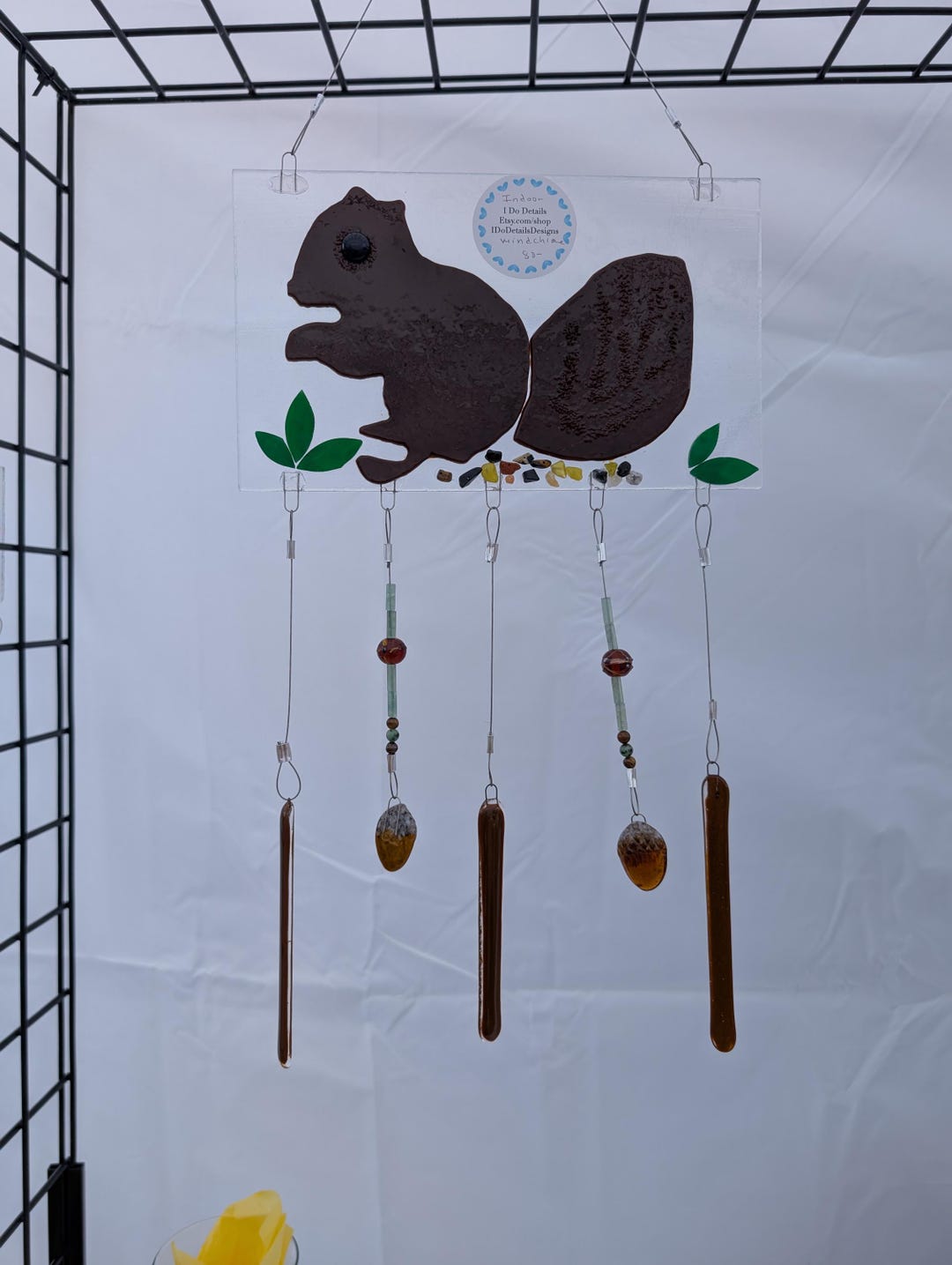 Nuts for Squirrels Indoor Fused Glass Chime - Etsy