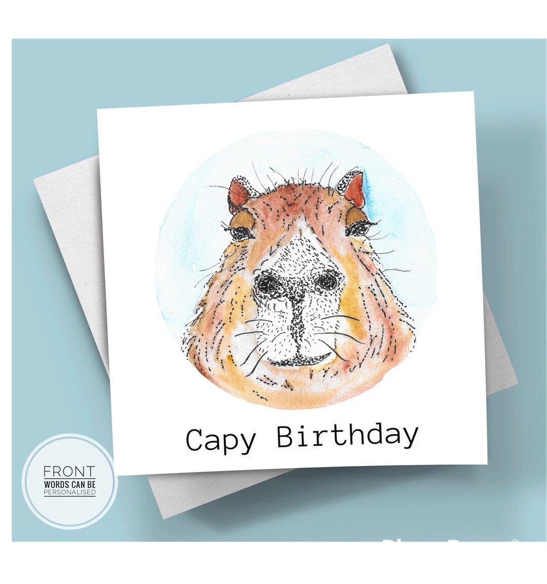 Personalised Capybara Birthday Card , Funny Pun, Custom Happy Capy ...