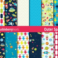 Pink Planets Seamless Digital Paper, Scrapbooking Paper, Planets ...