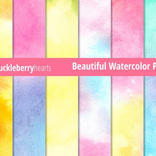Watercolor Digital Paper Watercolor Textures Watercolor - Etsy