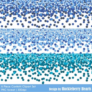 Blue Confetti Clipart Set, Digital Confetti, Confetti Digital Paper - Etsy