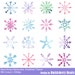 Snowflake Clipart Digital Snowflakes Watercolor Hand Drawn | Etsy