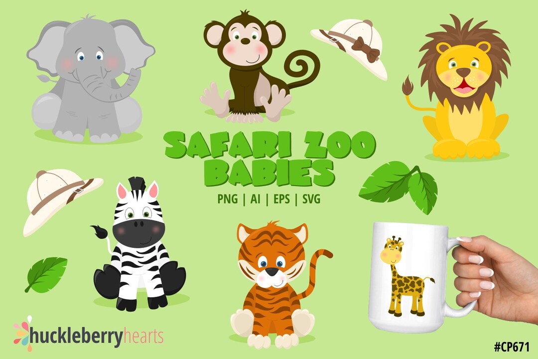 Safari Zoo Clipart Zoo Animals Zoo Clipart Elephant Lion - Etsy