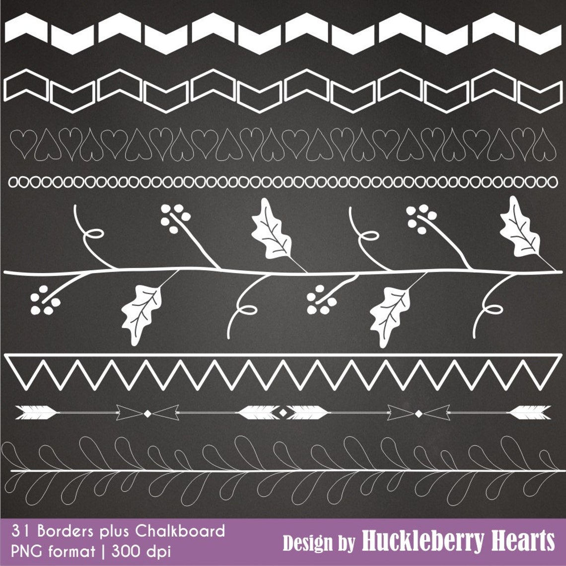 31 Piece Digital Borders Clip Art Flourishes Hand Drawn - Etsy