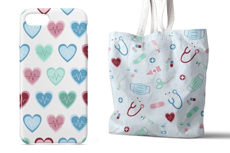 Medical Digital Patterns Seamless Hospital Digital Paper - Etsy