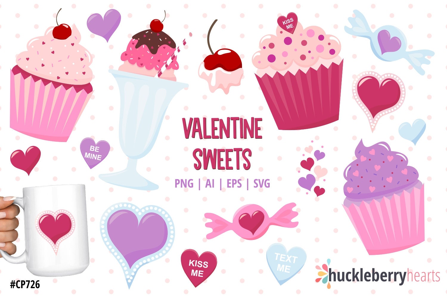 Valentine Cupcake Clip Art