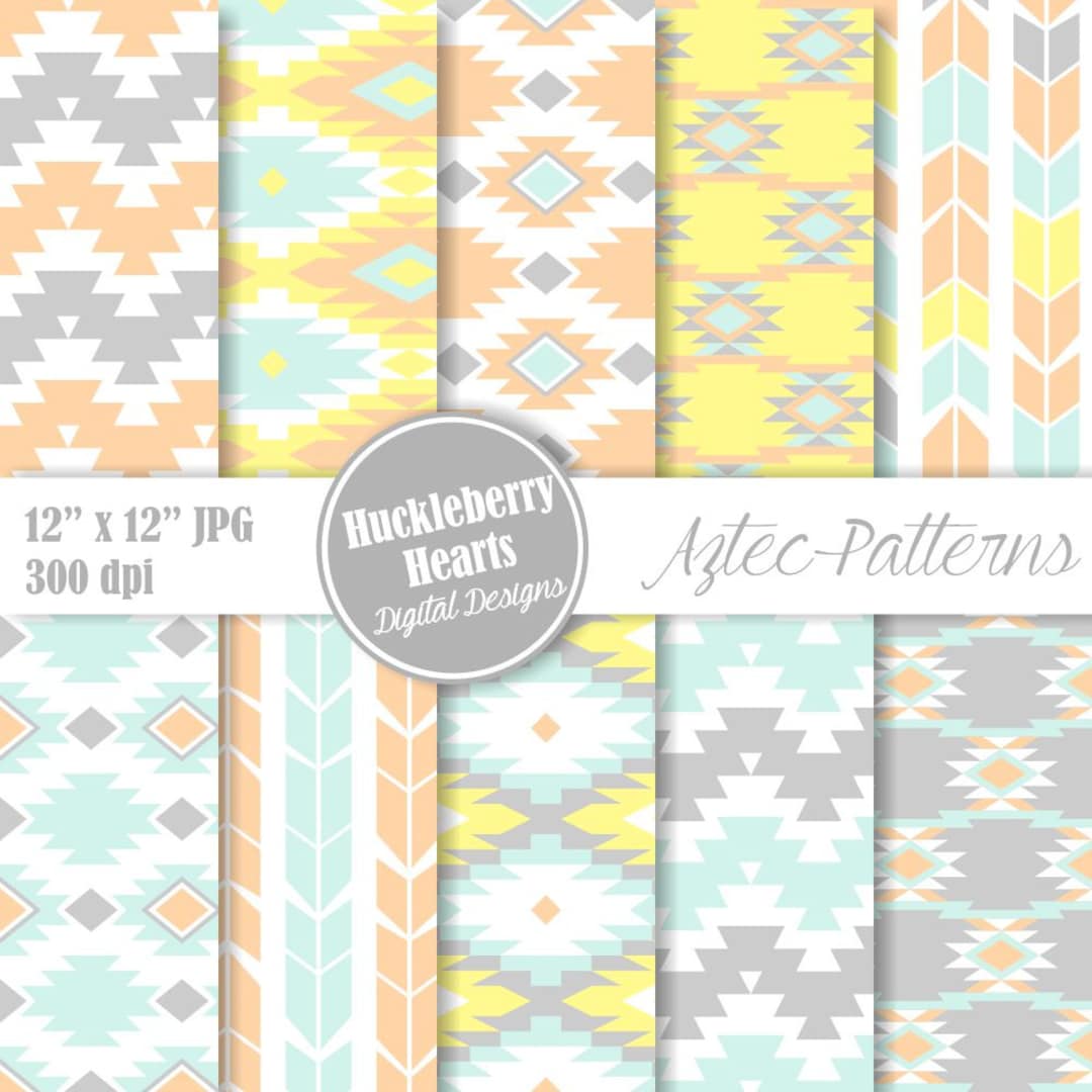 Aztec Paper Aztec Digital Paper Tribal Paper Digital Aztec - Etsy