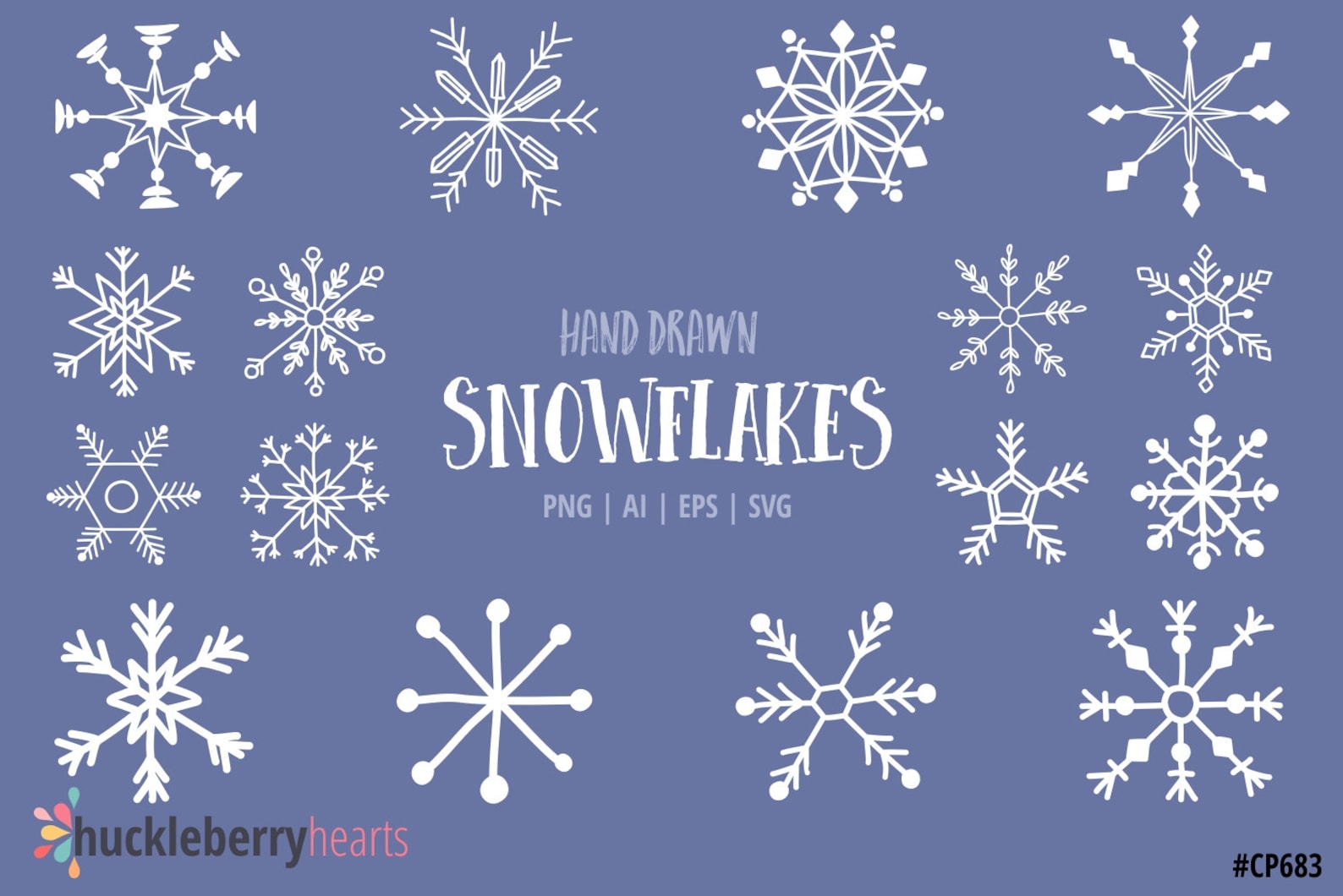 Snowflake Clipart Snowflake SVG Digital Snowflakes Hand | Etsy