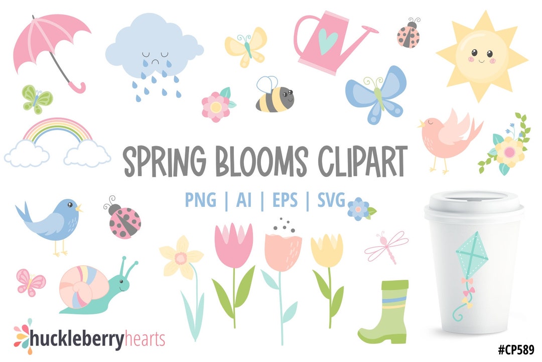 Spring Clipart, Spring SVG, Springtime Clipart, Flower Clipart ...