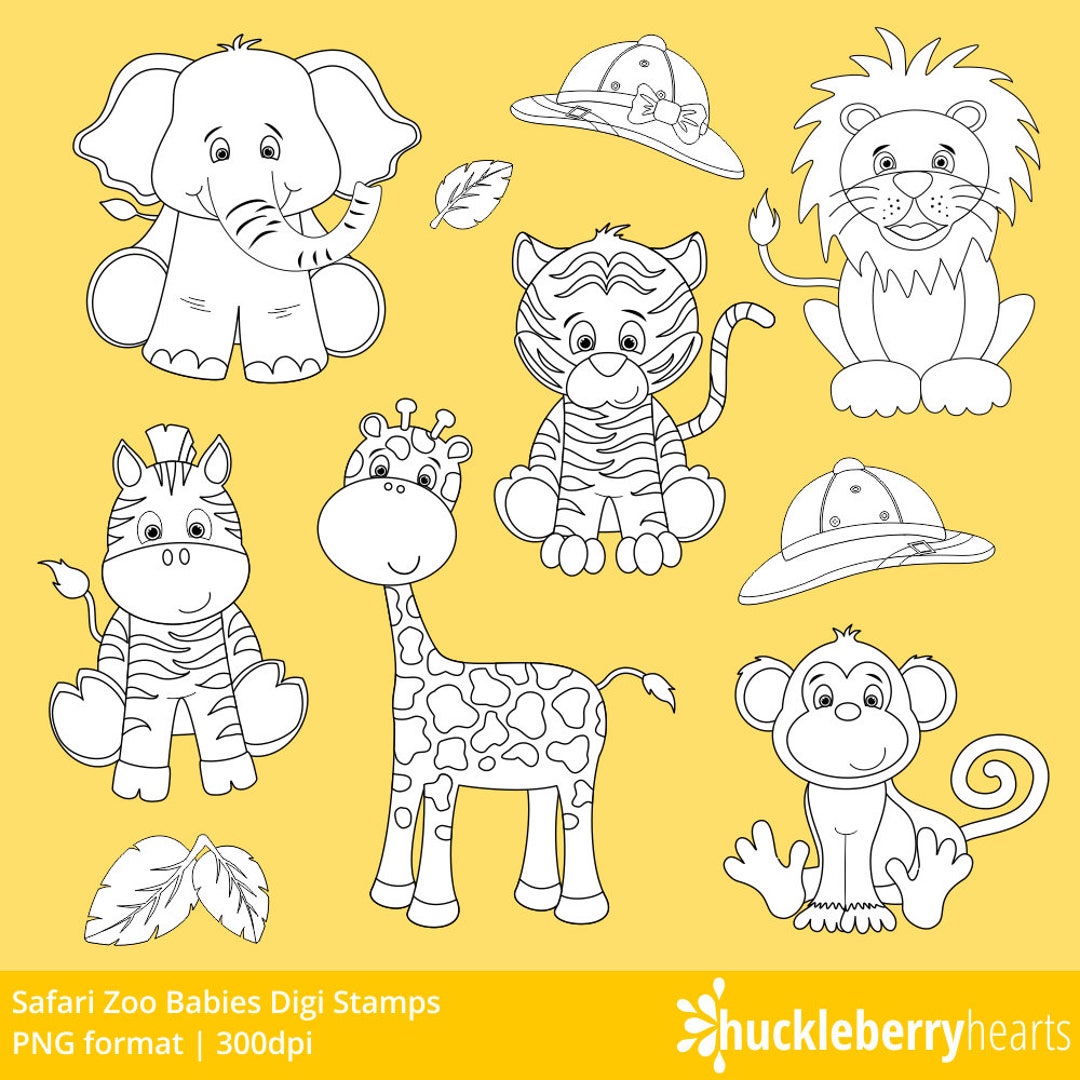 Safari Zoo Animals Clipart, Zoo Animals, Zoo Clipart, Elephant, Lion ...