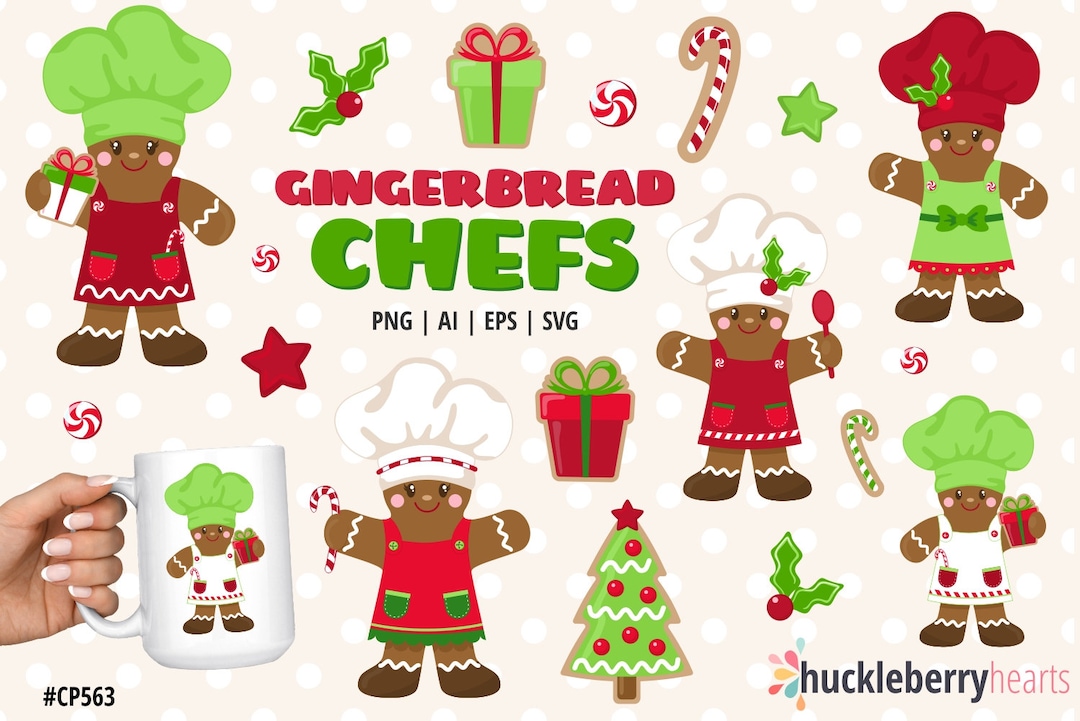 Gingerbread Clipart, Gingerbread Chef Clipart, Christmas Clipart ...