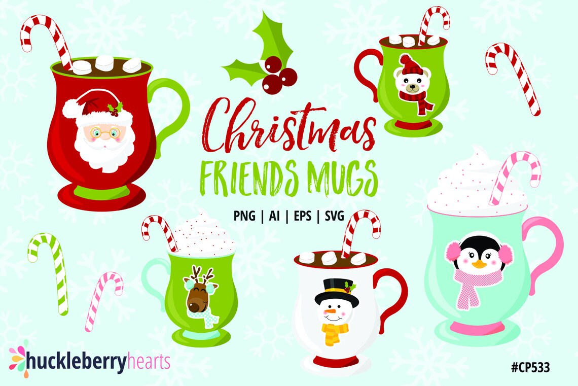 Christmas Clipart Christmas SVG Christmas Mugs Mug Clipart - Etsy
