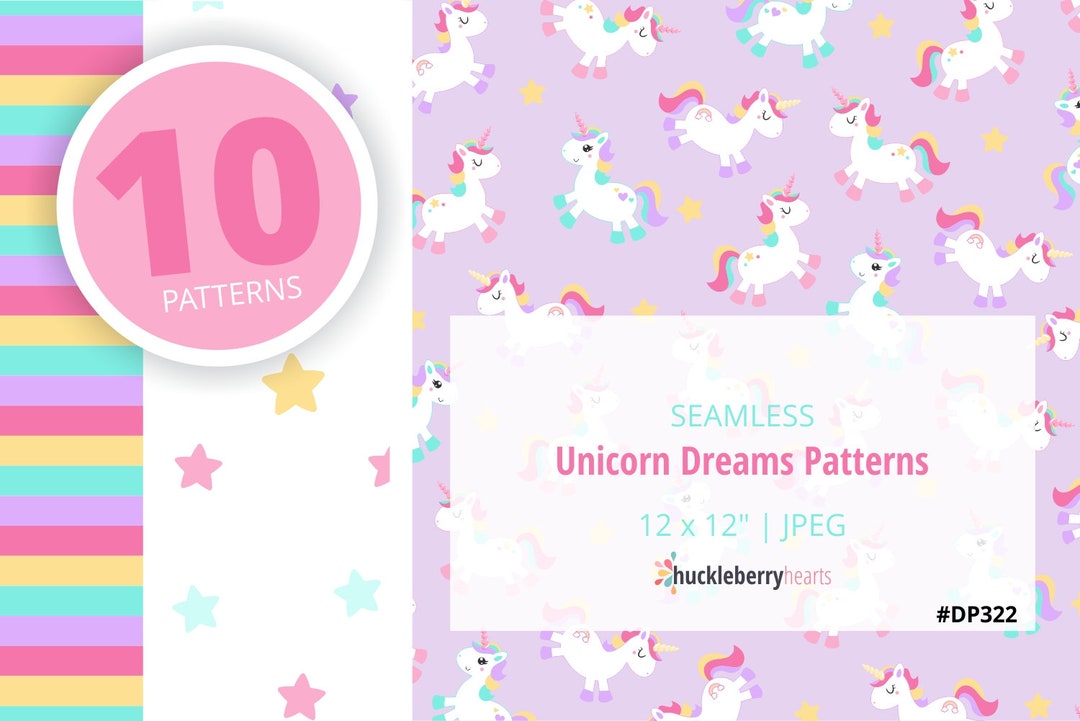Seamless Unicorn Pattern, Unicorn Digital Scrapbook Paper, Printable ...