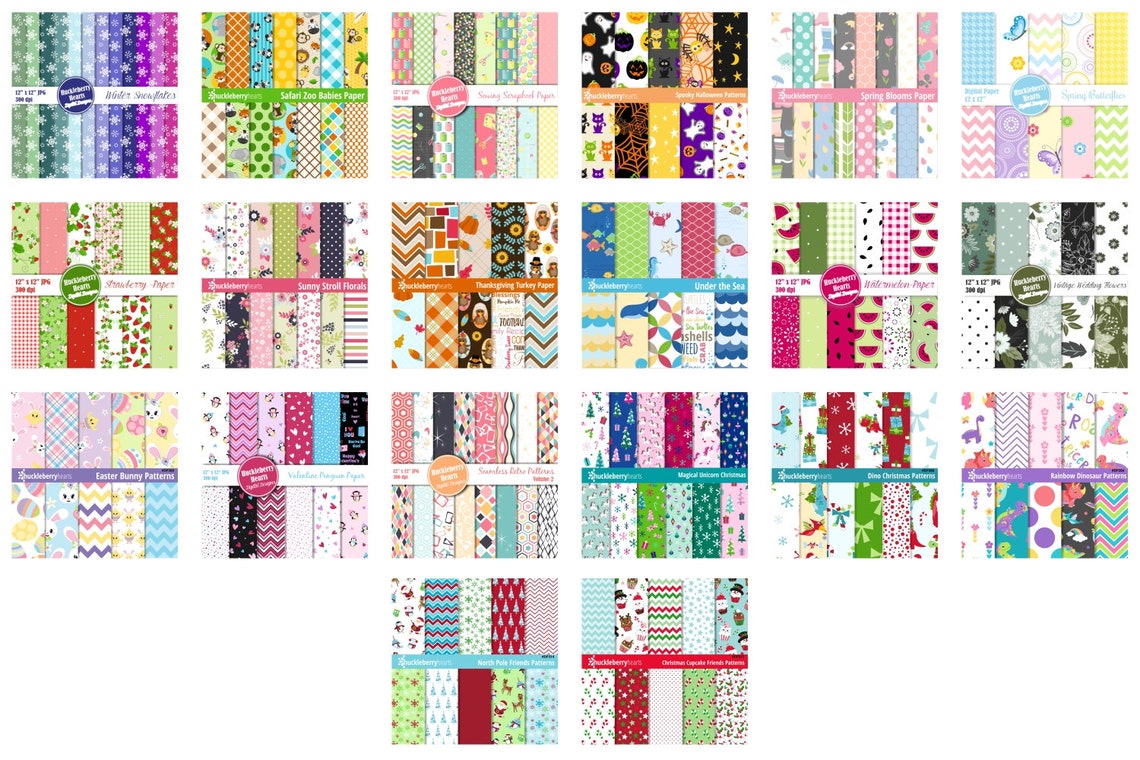Digital Pattern Bundle Digital Patterns Seamless Pattern - Etsy