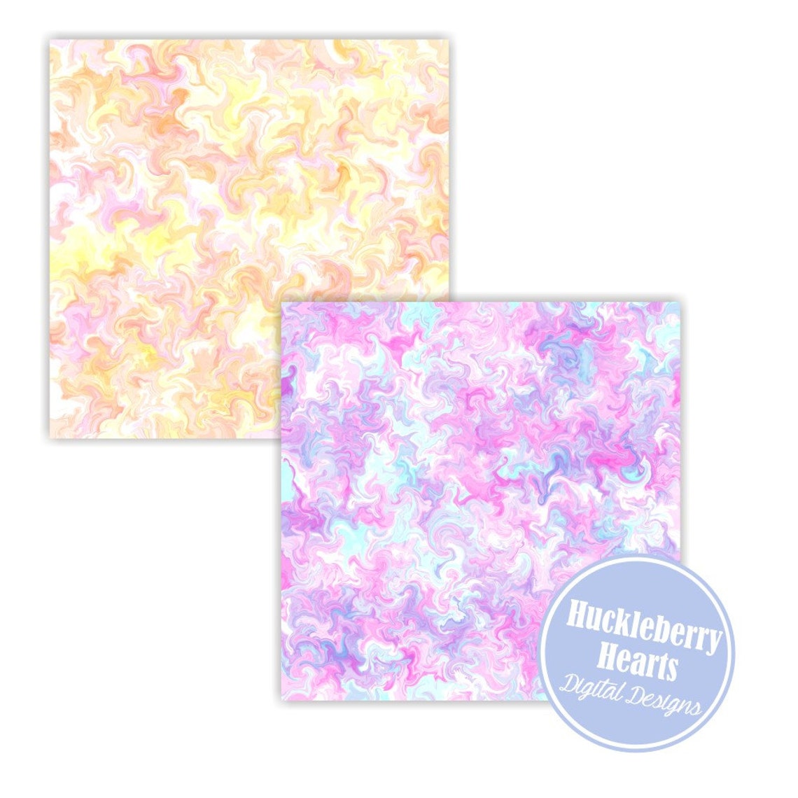 Swirl Paper, Digital Swirls, Marbelized Paper in Pastel Pinks, Blues ...