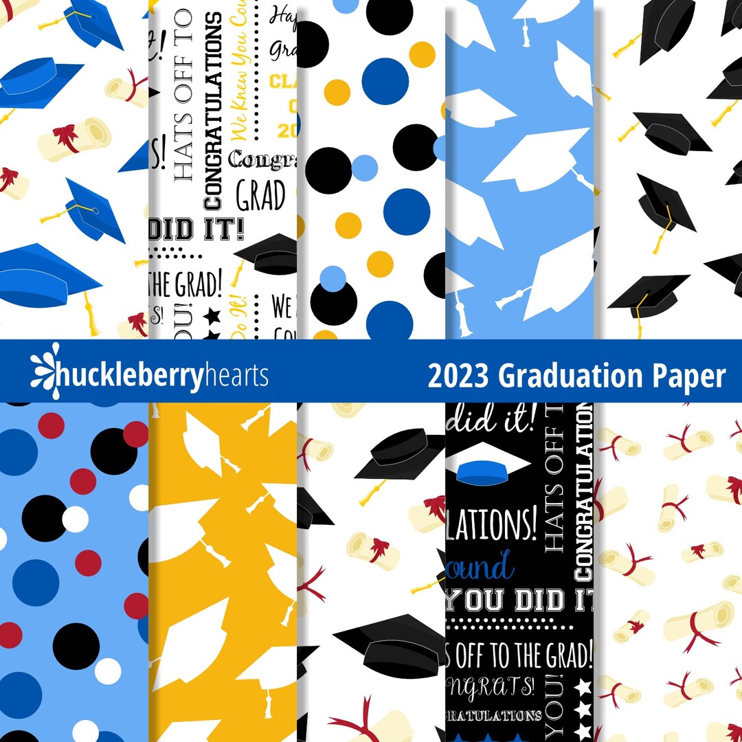 Class of 2023, Graduation Paper, Digital Scrapbook Paper, Graduation ...