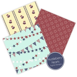 Stars and Stripes Digital Scrapbook Paper, Digital Background, DIY ...