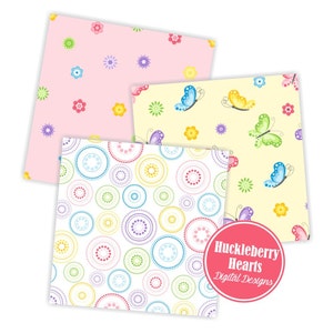 Butterfly Paper, Digital Paper, Digital Scrapbook Paper, Spring ...