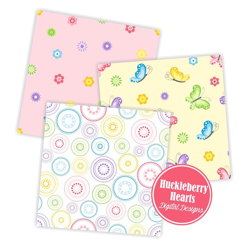Butterfly Paper, Digital Paper, Digital Scrapbook Paper, Spring ...