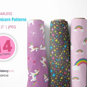 Unicorn Paper, Digital Unicorn Paper, Unicorn Patterns, Rainbow ...