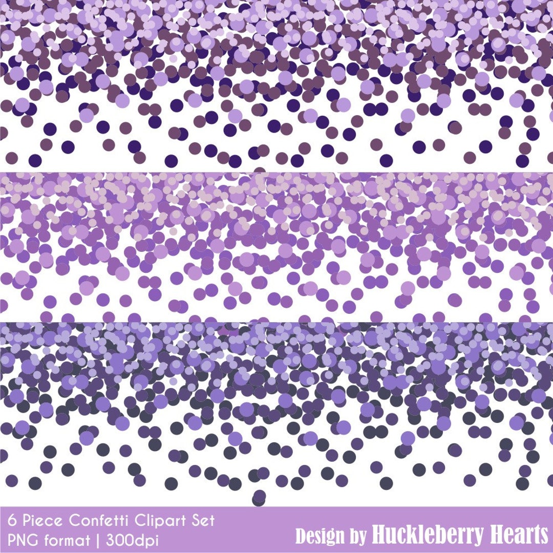 Purple Confetti Clipart Set, Digital Confetti, Confetti Digital Paper ...