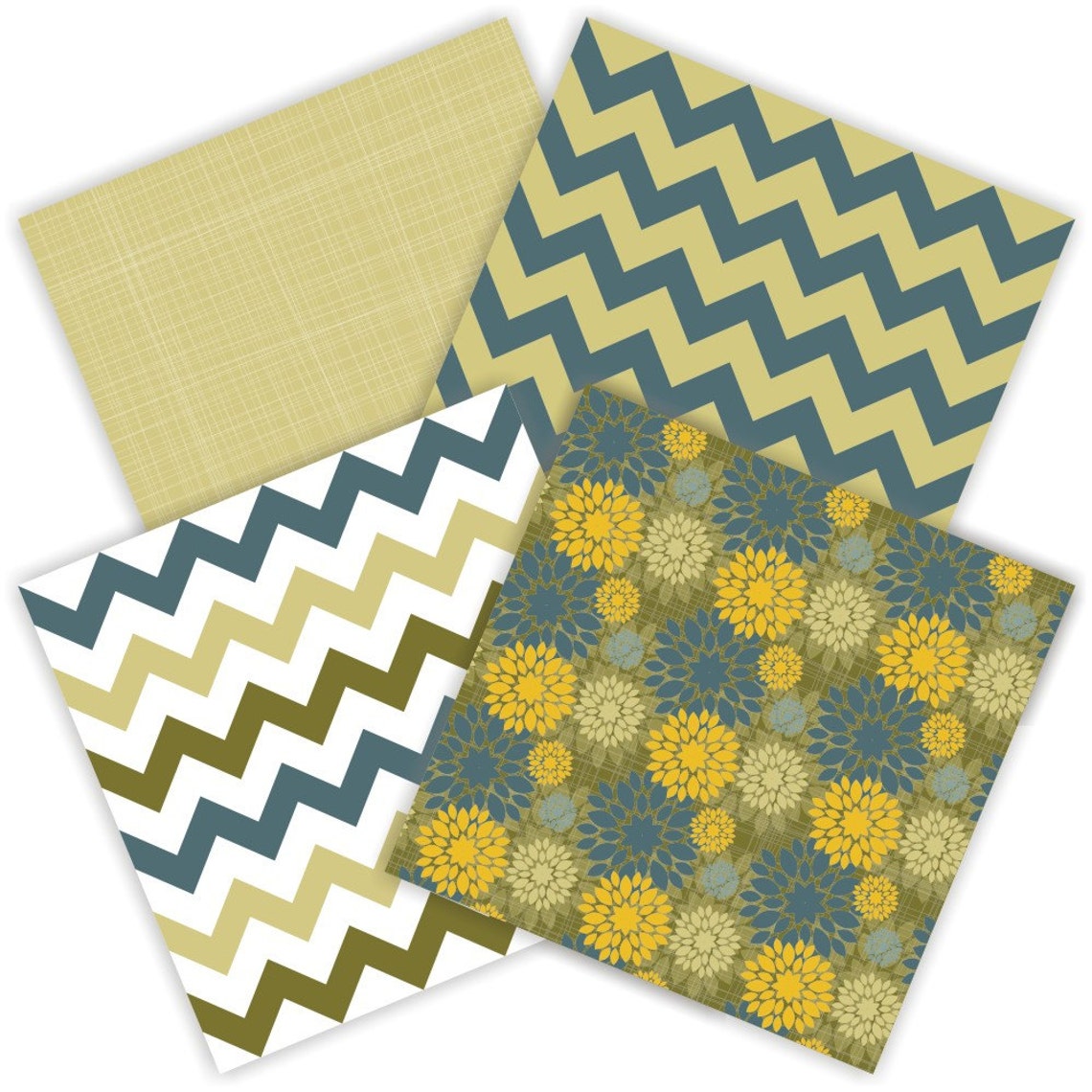 Vintage Blue and Gold Digital Scrapbook Paper or Background | Etsy