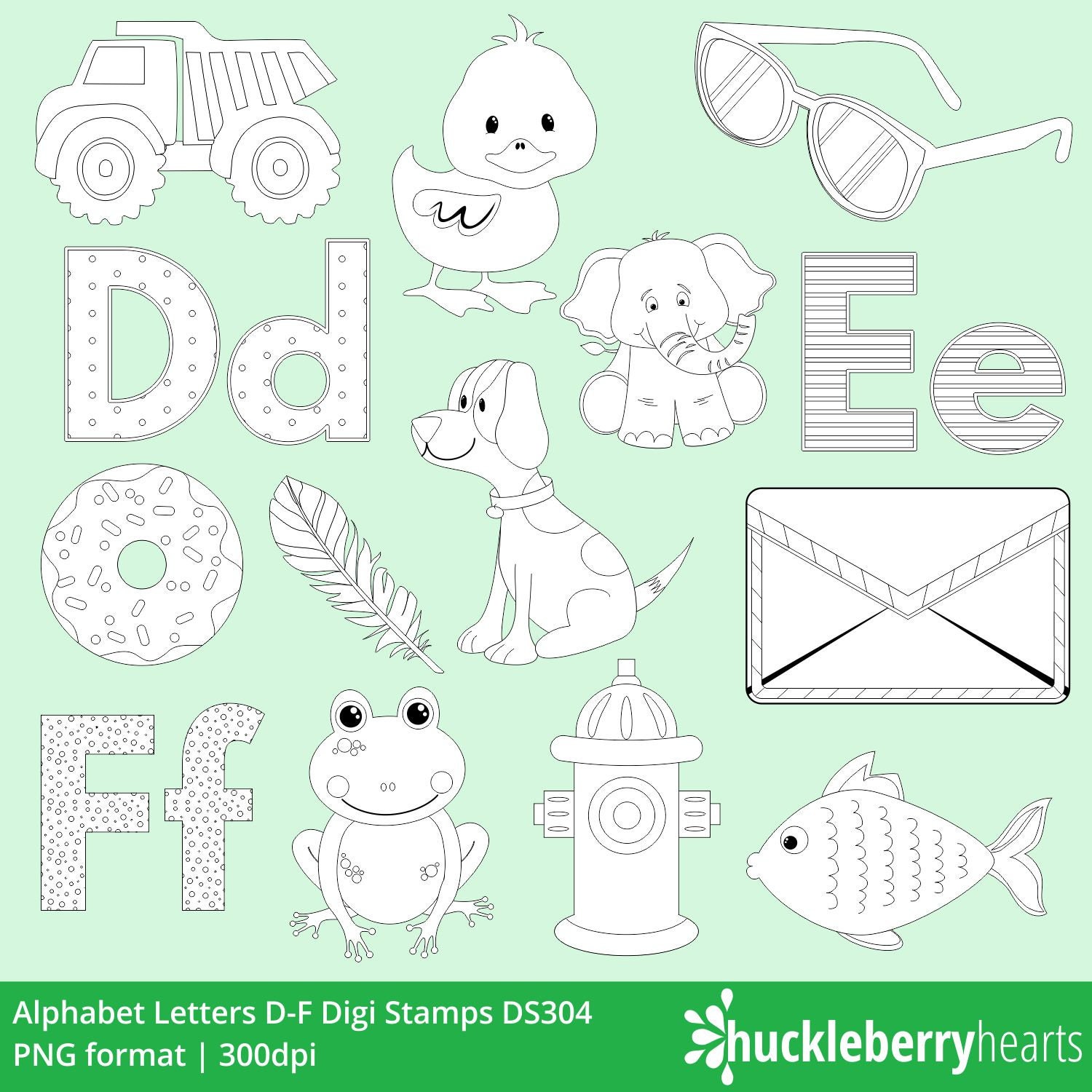 Alphabet Digital Stamps, Black and White, Small Commercial Use, DS304 ...