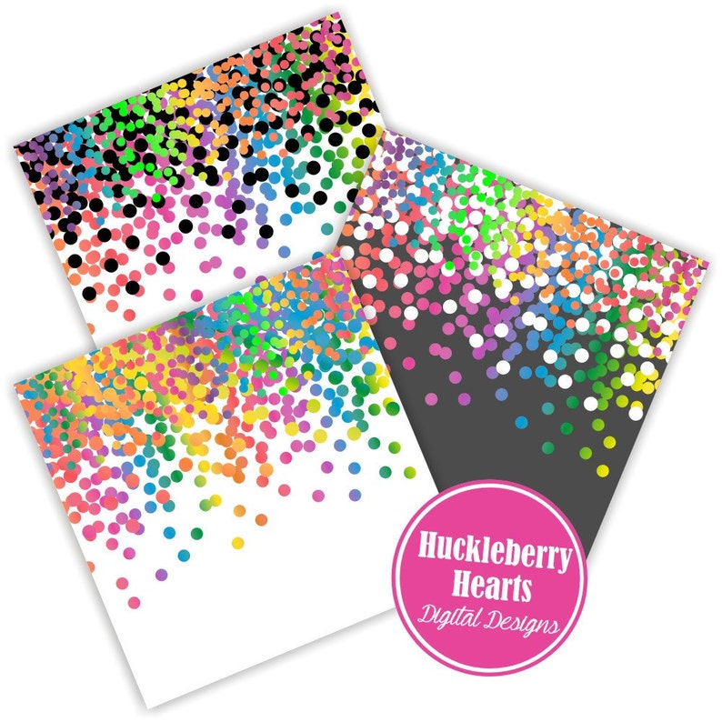 Confetti Paper, Confetti Scrapbook Paper, Digital Confetti, Digital ...