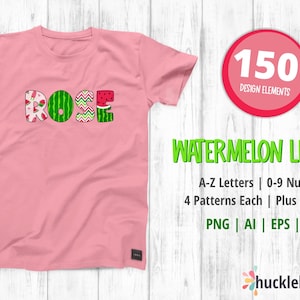 Watermelon Letters Clipart, Alphabet Letters SVG, Doodle Letters PNG ...