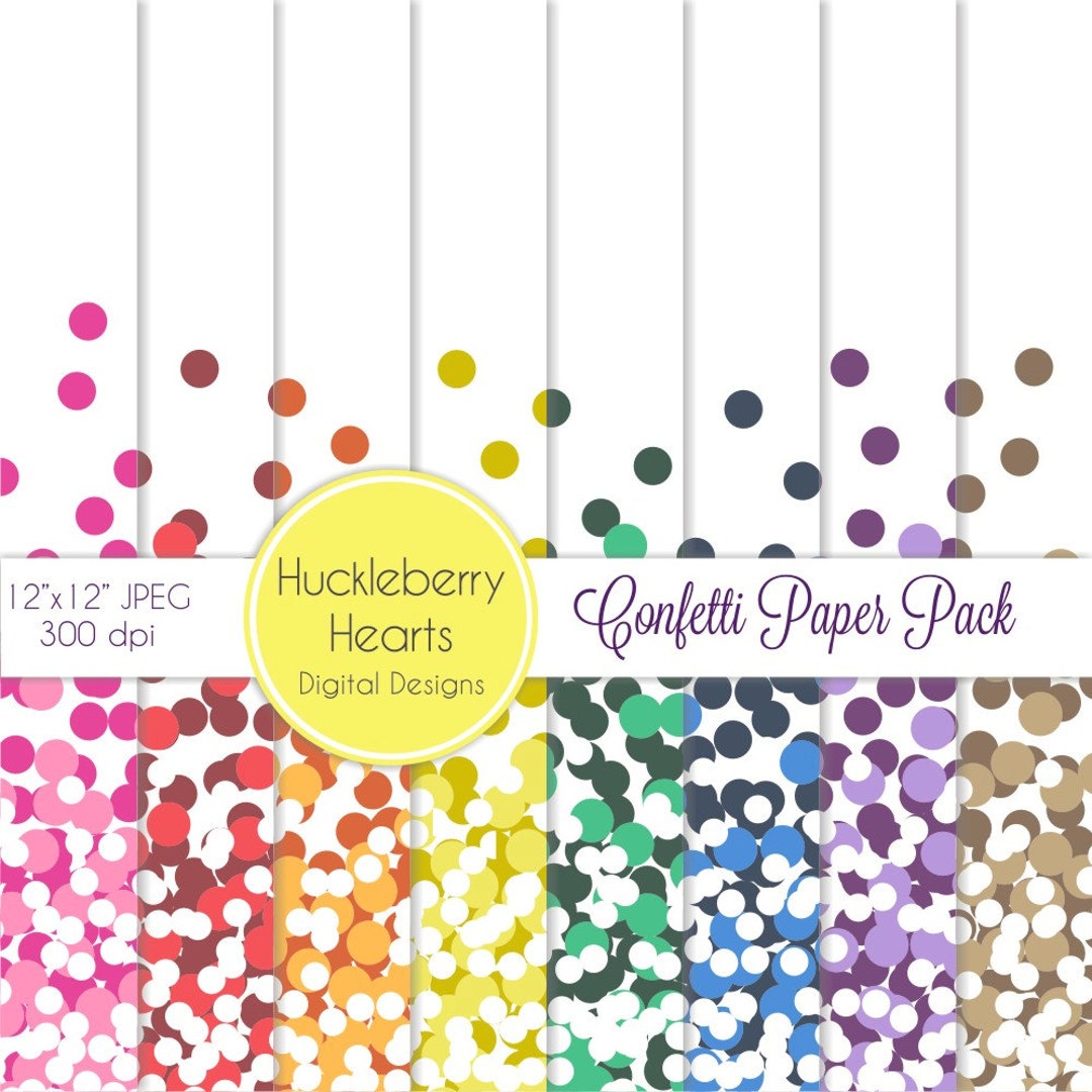 Confetti Digital Paper, Digital Scrapbook Paper, Digital Background in ...