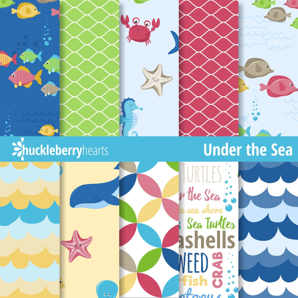 Ocean Paper, Ocean Digital Paper, Under the Sea Paper, Ocean Animals ...