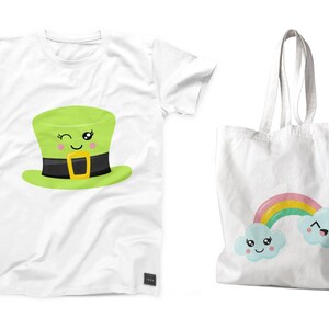 St Patricks Day Clipart, Shamrock SVG Bundle, Shamrock PNG, Cute Kawaii ...