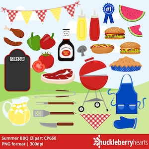 BBQ Clipart, Grill Clipart PNG, Summer Picnic SVG, Summer Svg Bundle ...