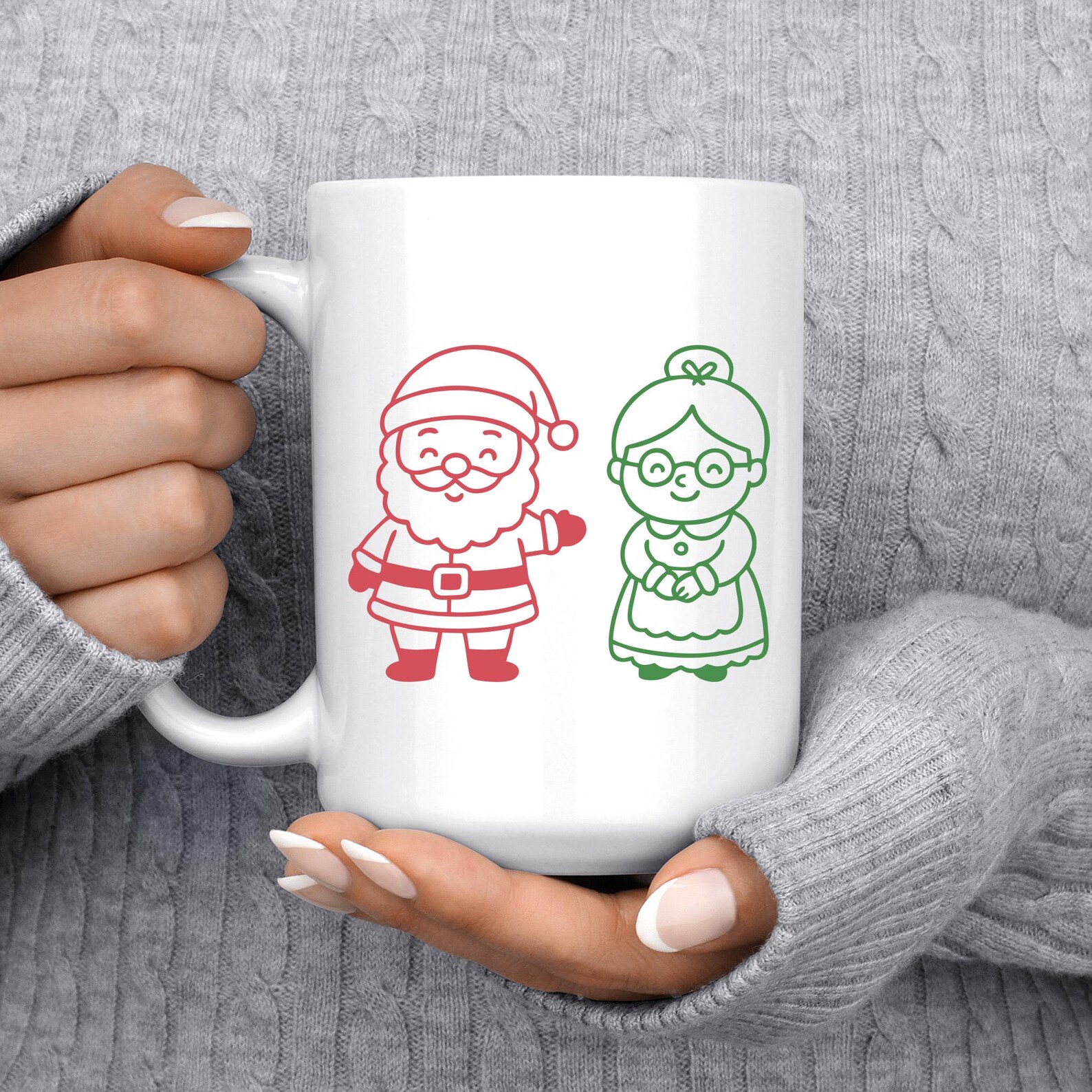 Cute Christmas Doodles SVG PNG | Santa Claus, Mrs Claus, Reindeer ...