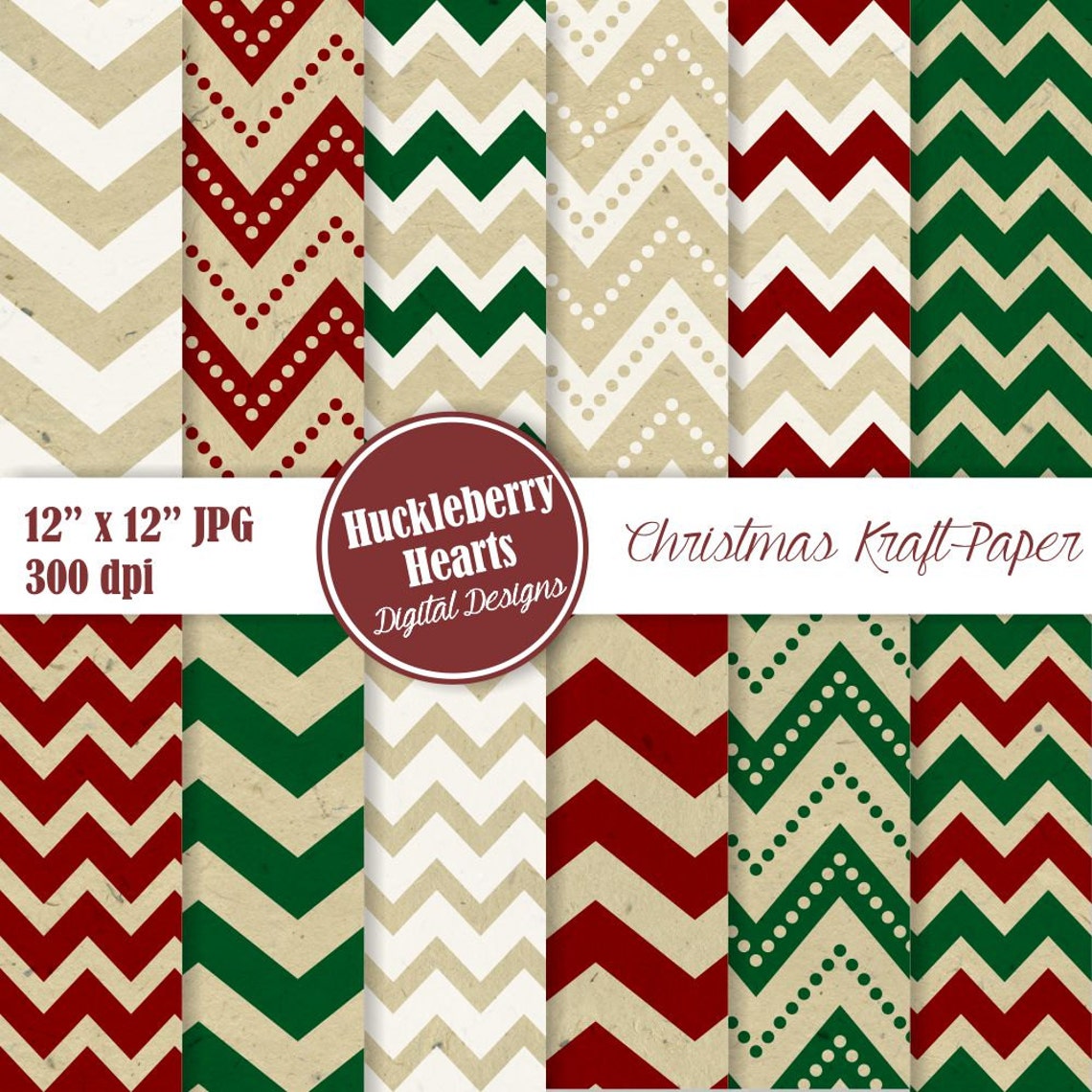 Christmas Kraft Paper Kraft Chevron Christmas Chevron - Etsy
