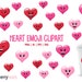 Heart Emoji Clipart, Emoji Clipart, Valentines Day Clipart, Heart Emoji ...