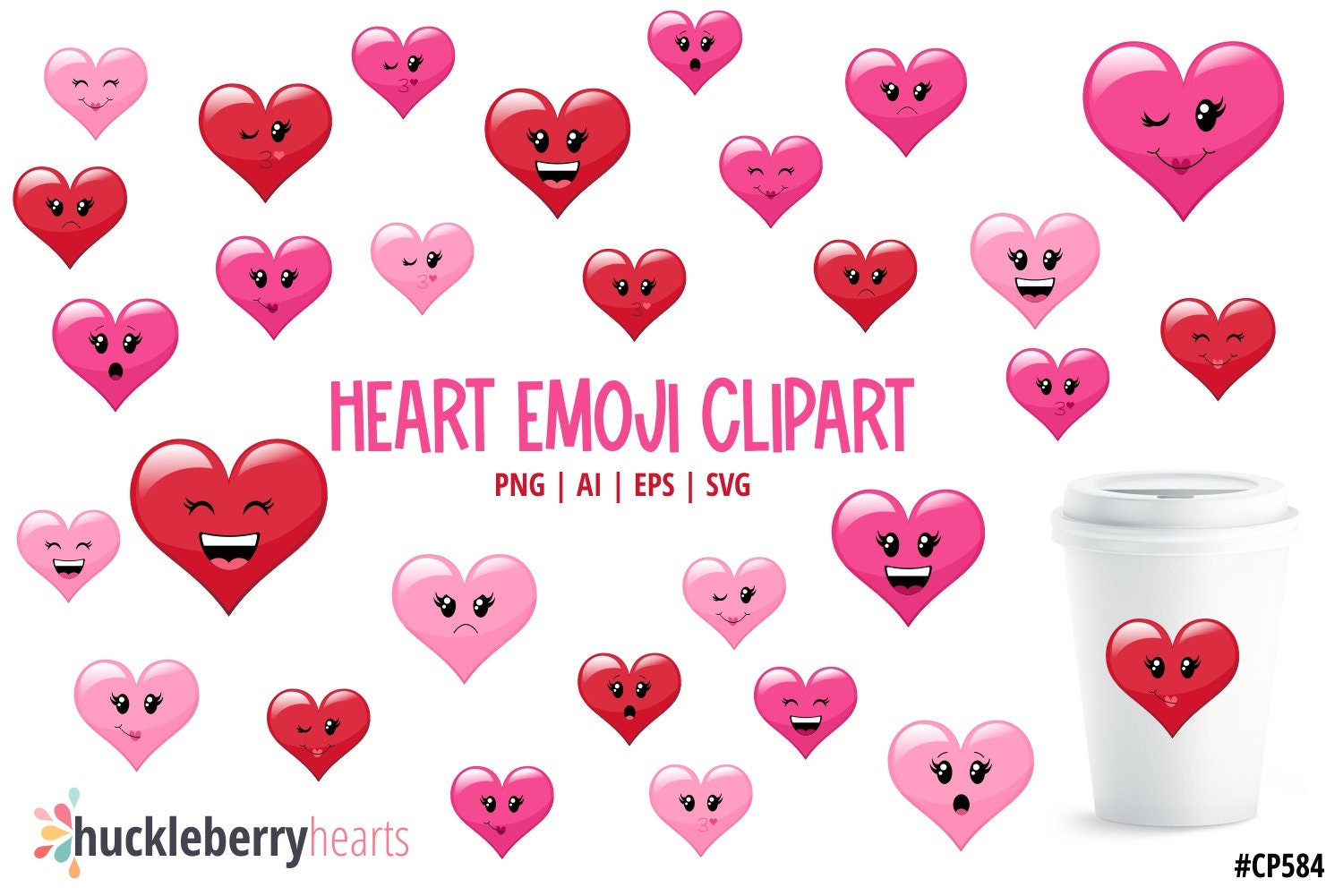Heart Emoji Clipart Emoji Clipart Valentines Day Clipart - Etsy Canada