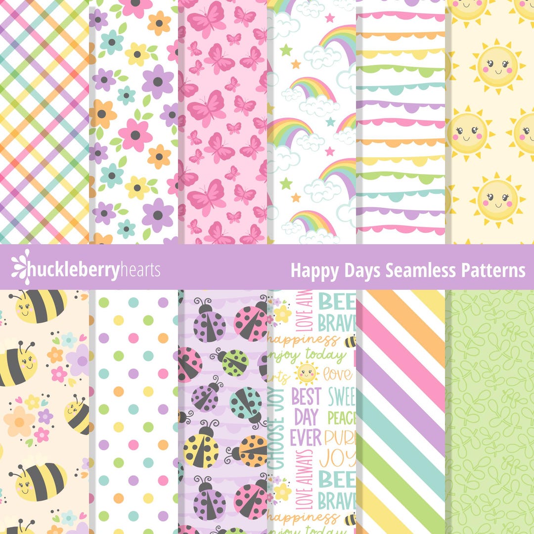 Seamless Pattern Set | Girly Digital Paper | Printable Patterns ...