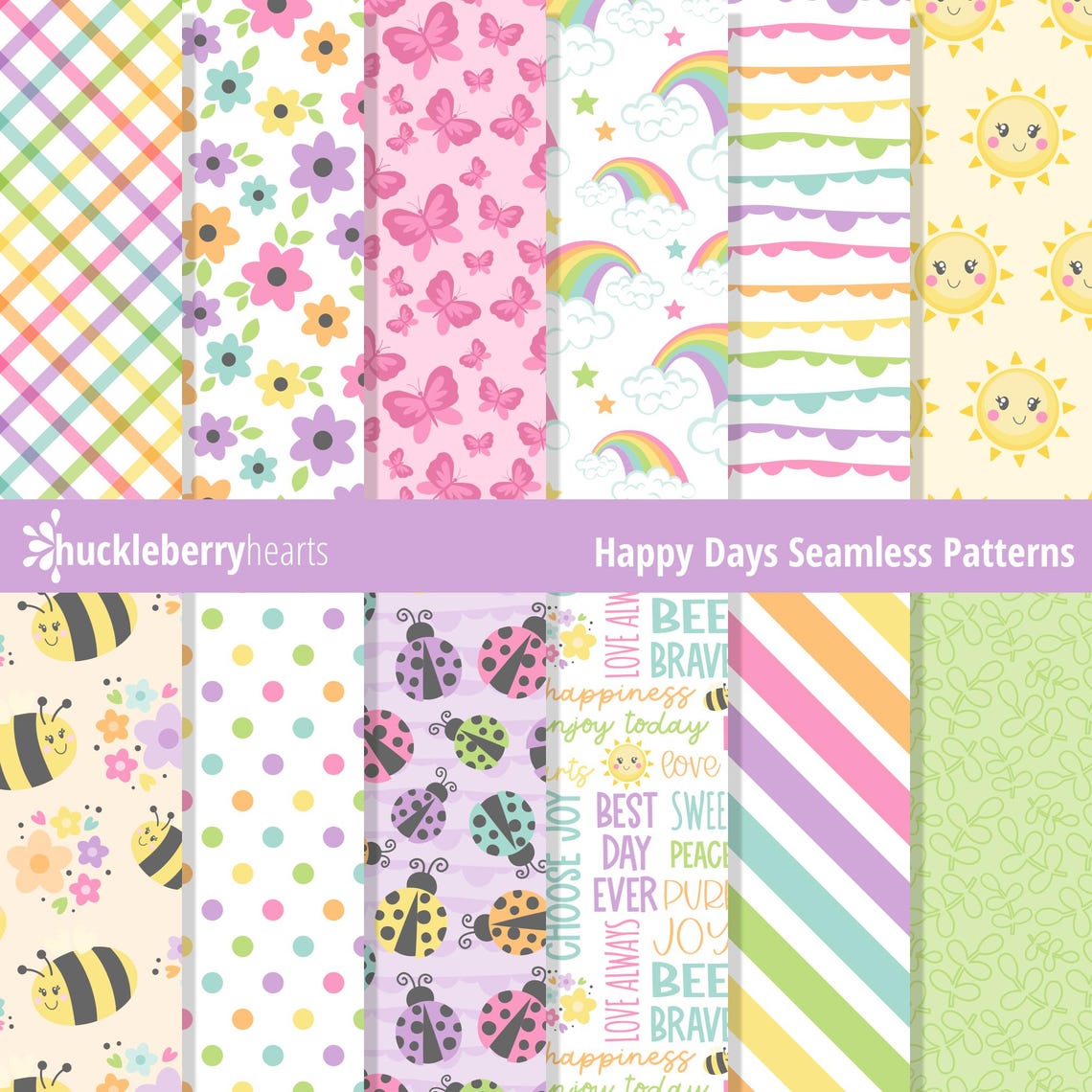 Seamless Pattern Set | Girly Digital Paper | Printable Patterns ...