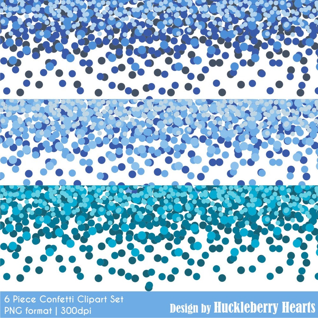Blue Confetti Clipart Set, Digital Confetti, Confetti Digital Paper - Etsy