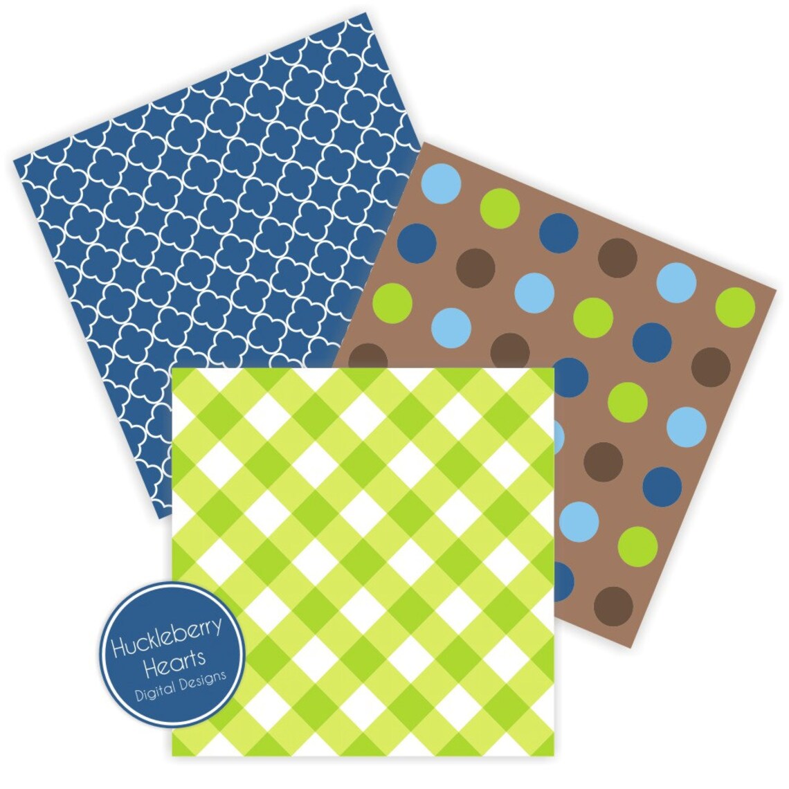 Baby Boy Blue and Green Digital Scrapbook Paper Digital - Etsy