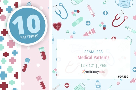 Medical Digital Patterns Seamless Hospital Digital Paper - Etsy