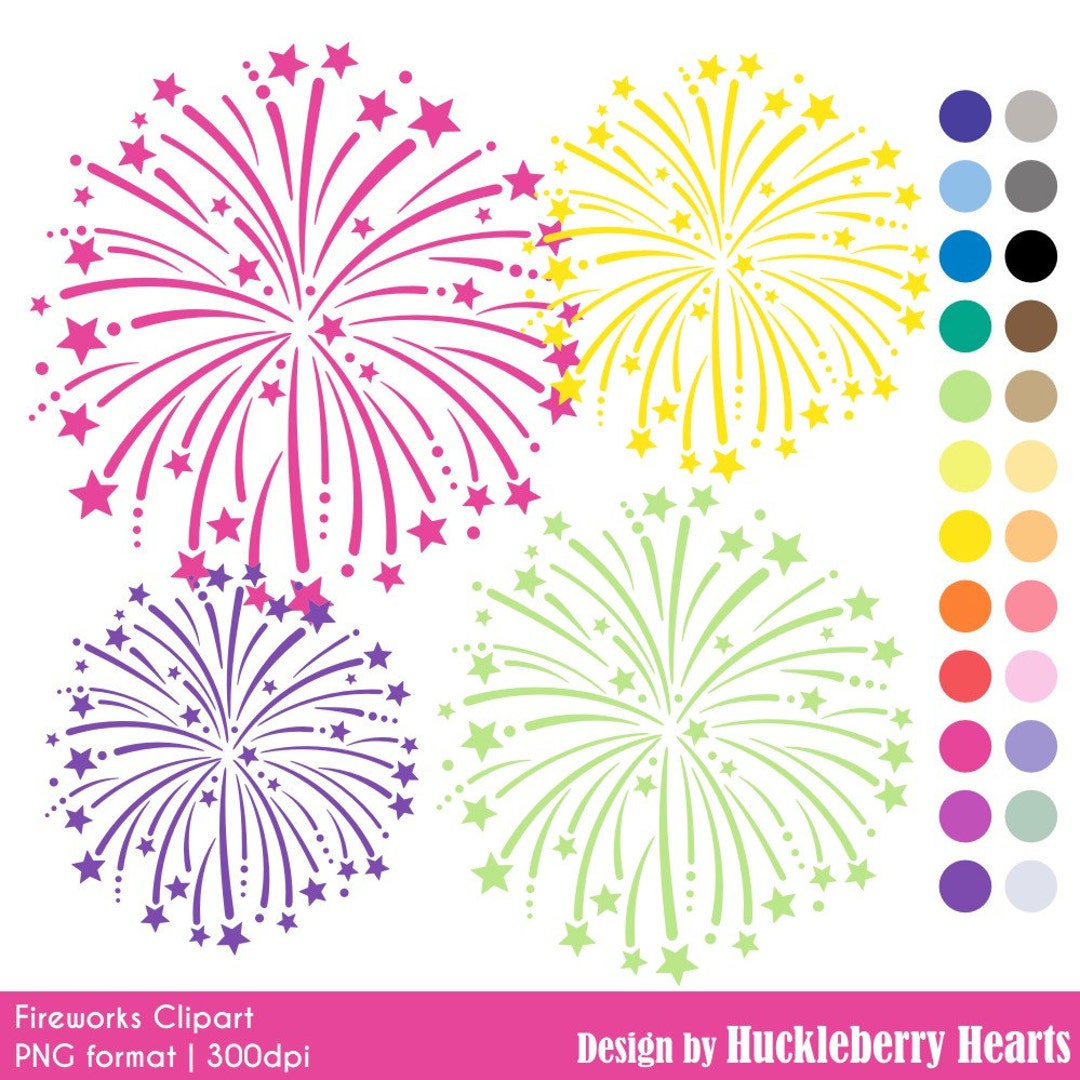 Fireworks Clip Art, Digital Fireworks, Fireworks Clipart - Etsy