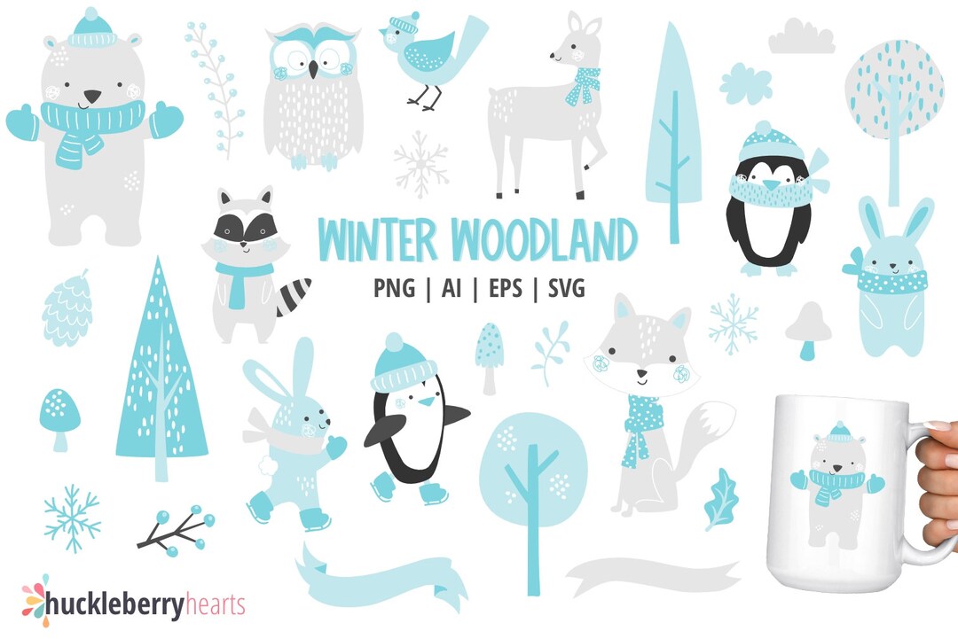 Winter Woodland Clipart, Woodland Animals SVG, Woodland SVG Bundle ...