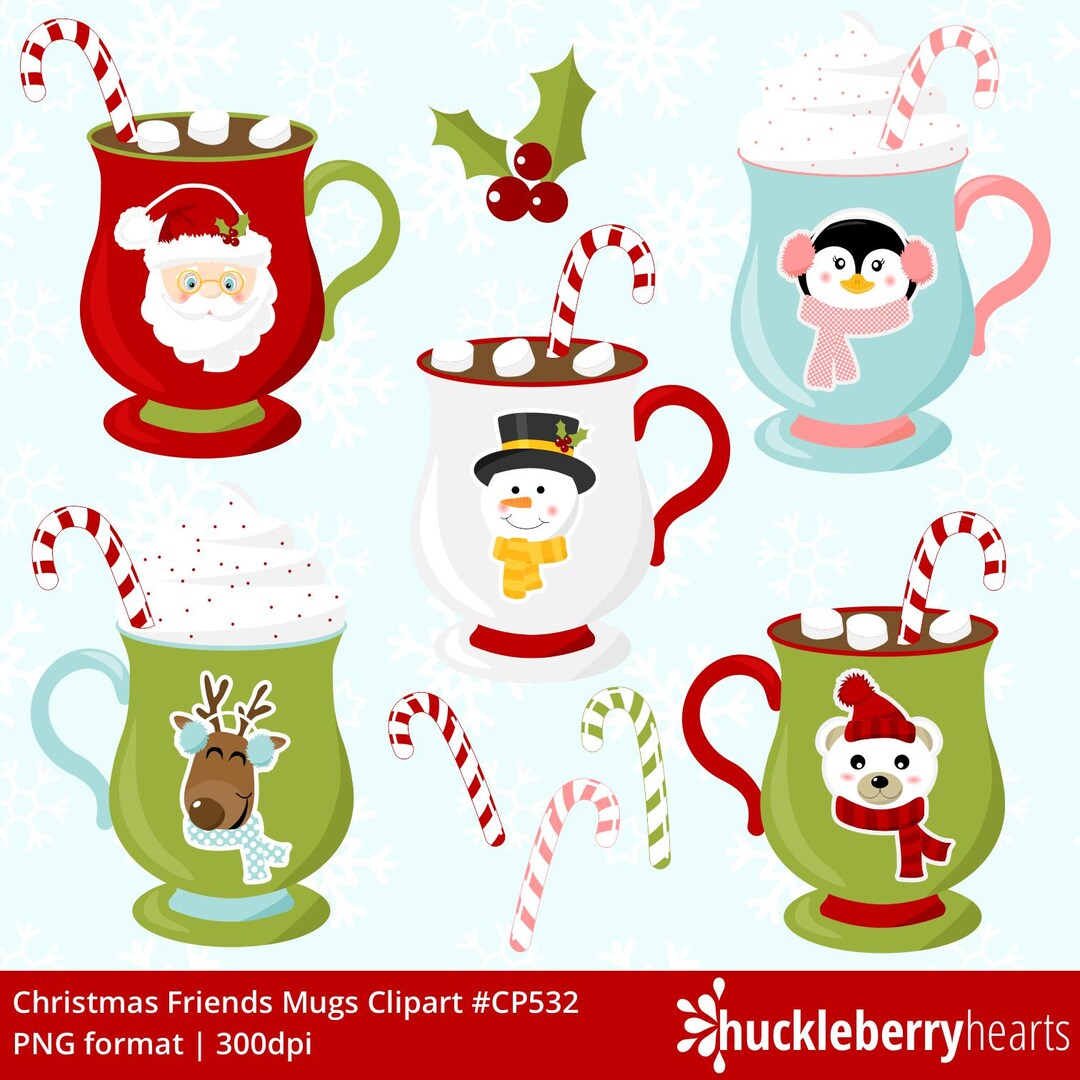 Christmas Mugs Clipart PNG | Holiday SVG Set (commercial Use) - Etsy