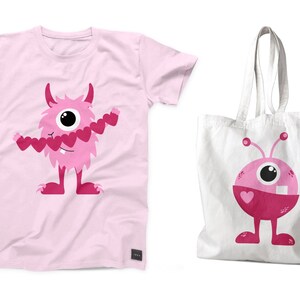 Valentine Monsters Clipart, Valentine's Day SVG Bundle, Cute Love ...