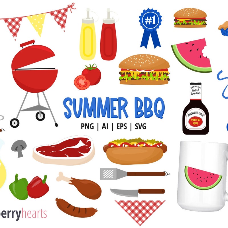 Summer Bbq Clipart - Etsy